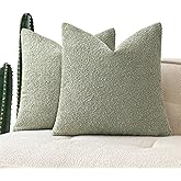 Amazon.com: decorUhome Throw Pillow Covers 20x20 Inch Set of 2, Soft Plush Faux Fur Wool Sage ...
