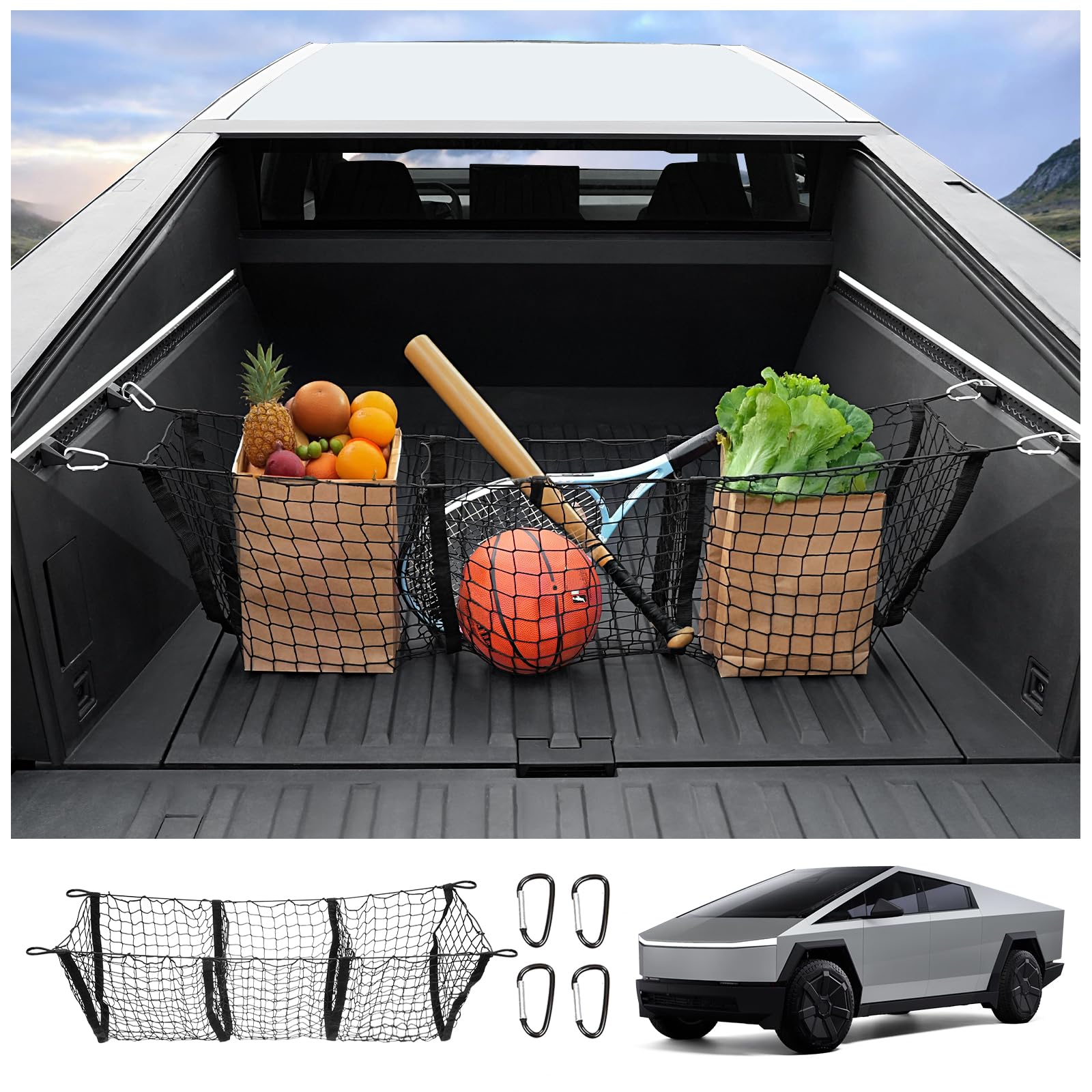 Cybertruck Accessories Tesla Cybertruck Truck Bed Cargo Mesh Net Cyber ...