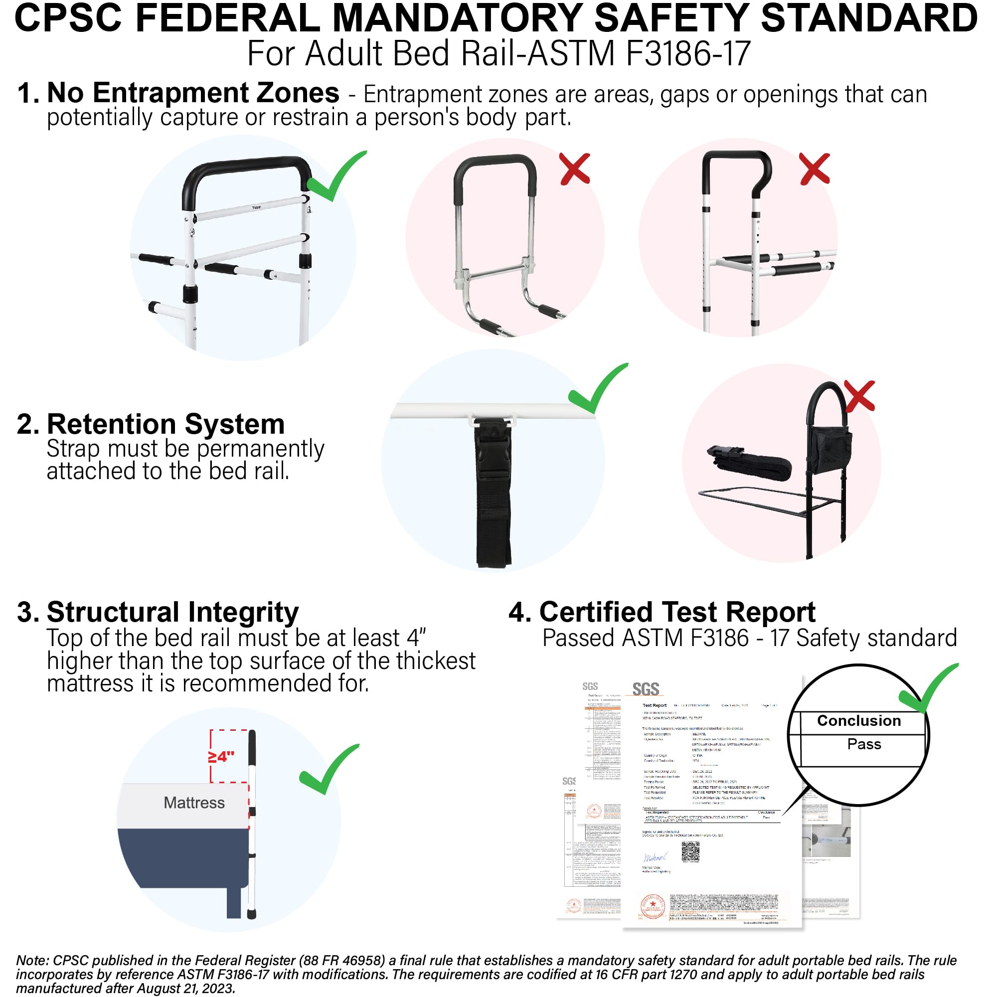Mua Vaunn Medical New Adjustable Bed Assist Rail Handle (Passed ASTM ...