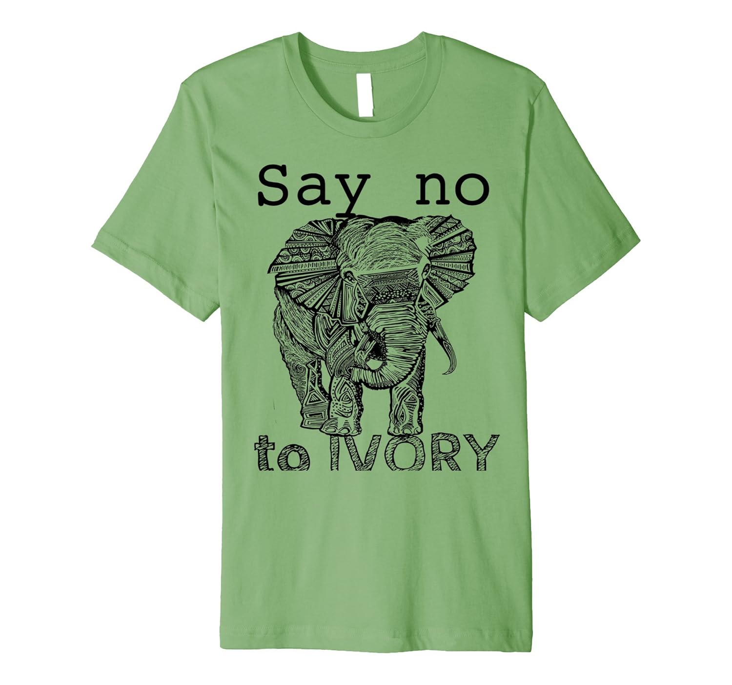Say no to ivory- Elephant shirt tribal on -American Apparel-CD – Canditee