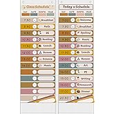 Amazon.com: Jercecy Boho Daily Schedule Pocket Chart for Classroom with ...