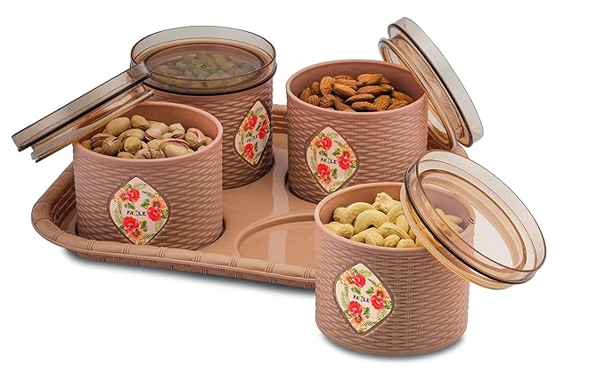 Buy Online Choice 4 Pcs Dry Fruit Set Box with Lid & Serving Tray ...