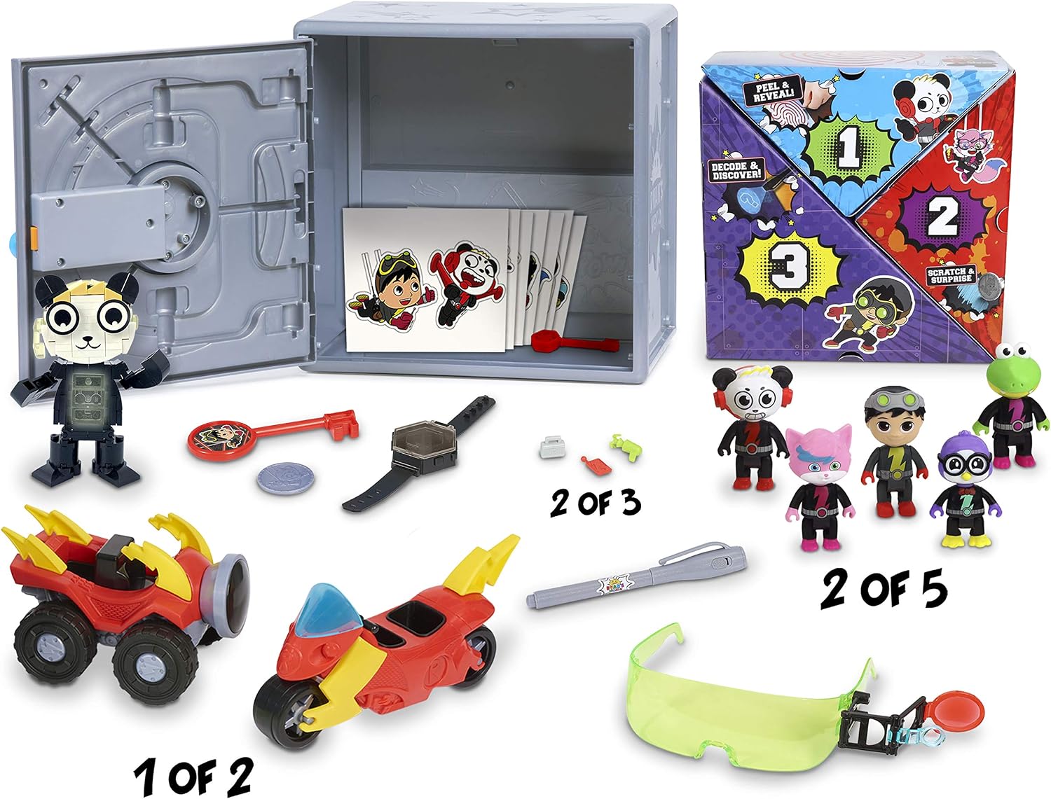 RYAN’S WORLD 79263 Mystery Spy Vault, Kids’ Play Figures, Collectible ...