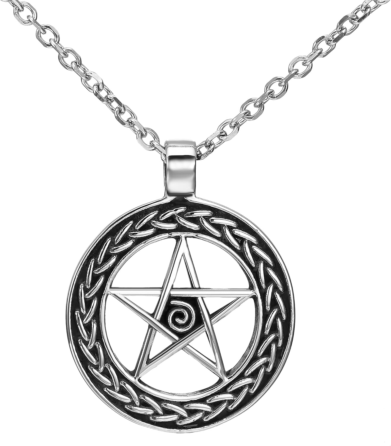 Magical Wiccan Pentagram Pentacle Pendant Stainless Steel Necklace for ...