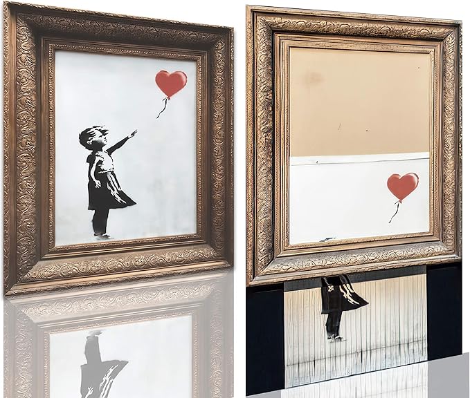 Banksy 2 Wall Art Images - Girl With Balloon & Shredded Girl With ...