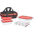 Pyrex Portable 9-Piece Double Decker Set, 1-Ea 3-Qt Easy Graboblong,Red ...