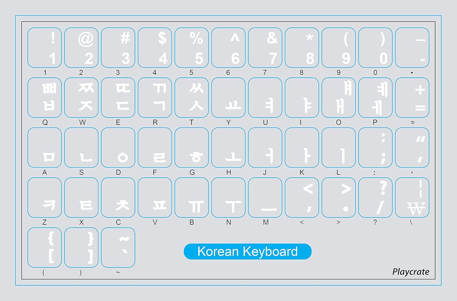 Korean Transparent Keyboard Stickers – 2 PACK for PC, Laptop, Computer ...