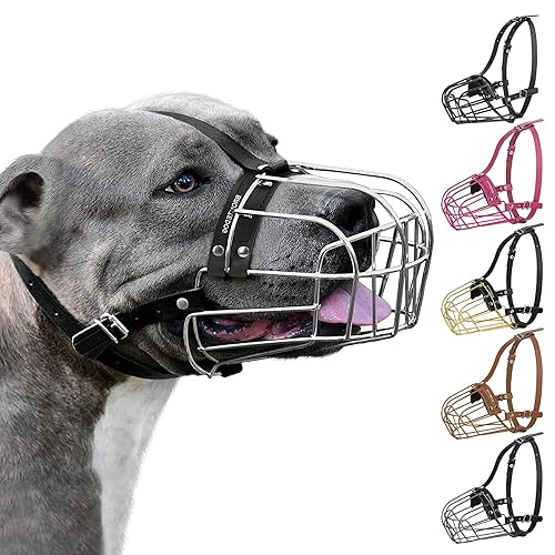 BRONZEDOG Pitbull Dog Muzzle Metal Mask Amstaff Wire Basket Pit Bull ...