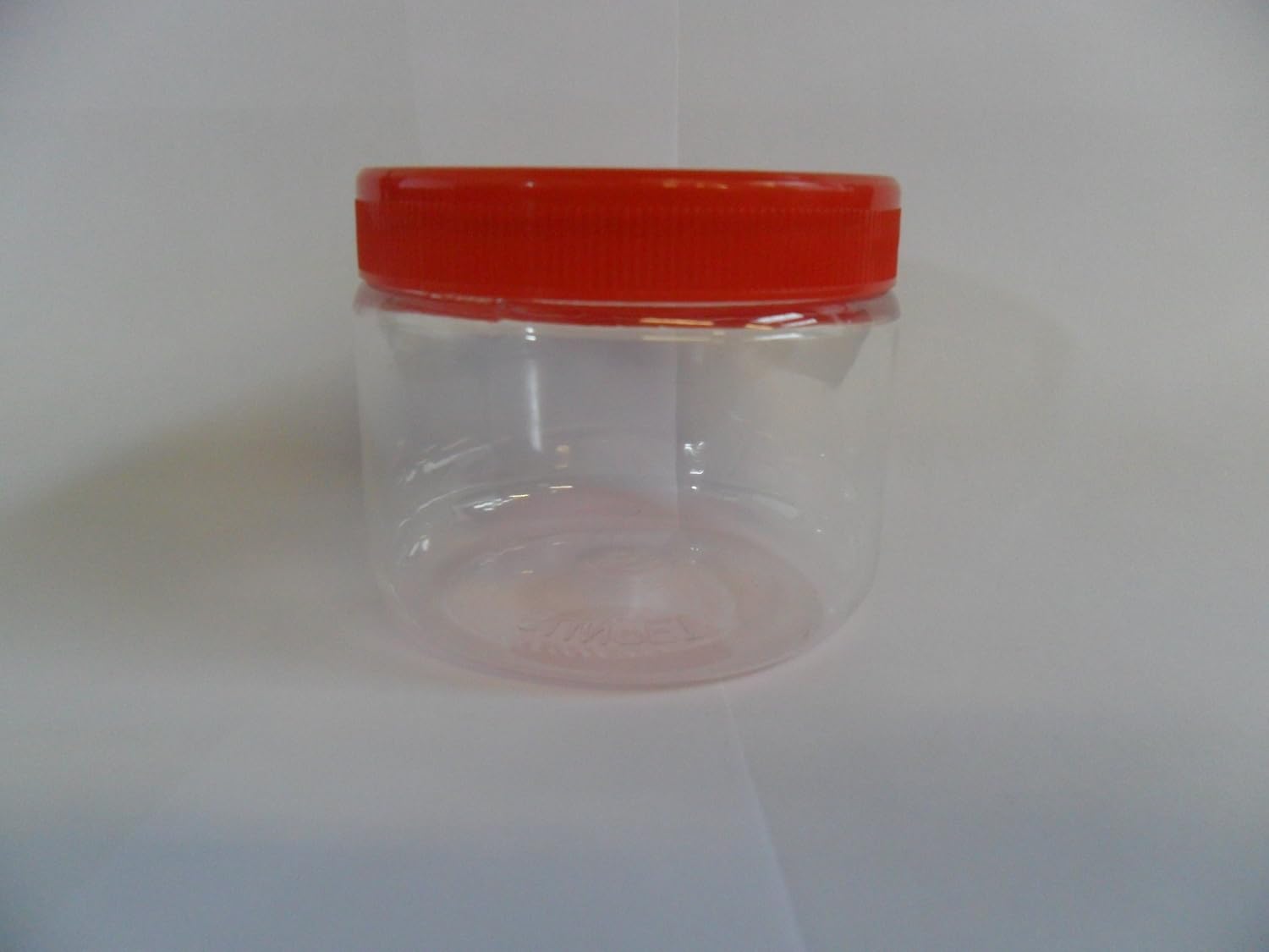 4 x Clear Plastic Screw Top Storage Containers with Red Lids - 200ml ...