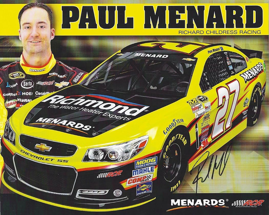 AUTOGRAPHED 2014 Paul Menard #27 Richmond Water Experts (Menards ...
