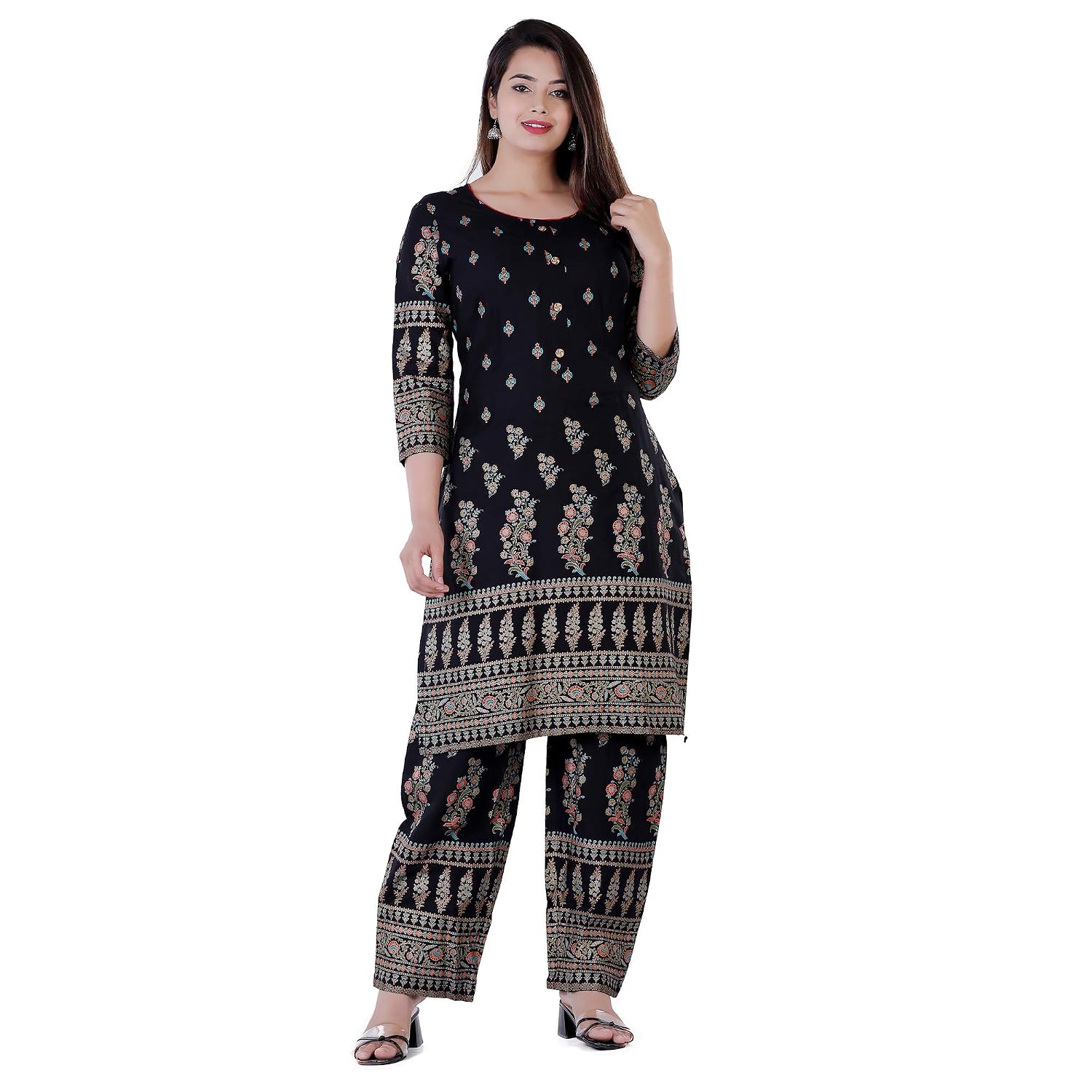 Buy Laxmi Lifestyle Printed Rayon Kurta with Pant Set For Women's at ...