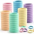Amazon.com : 100 Pcs Thick Seamless Spring Hair Ties, Ponytail Holders ...