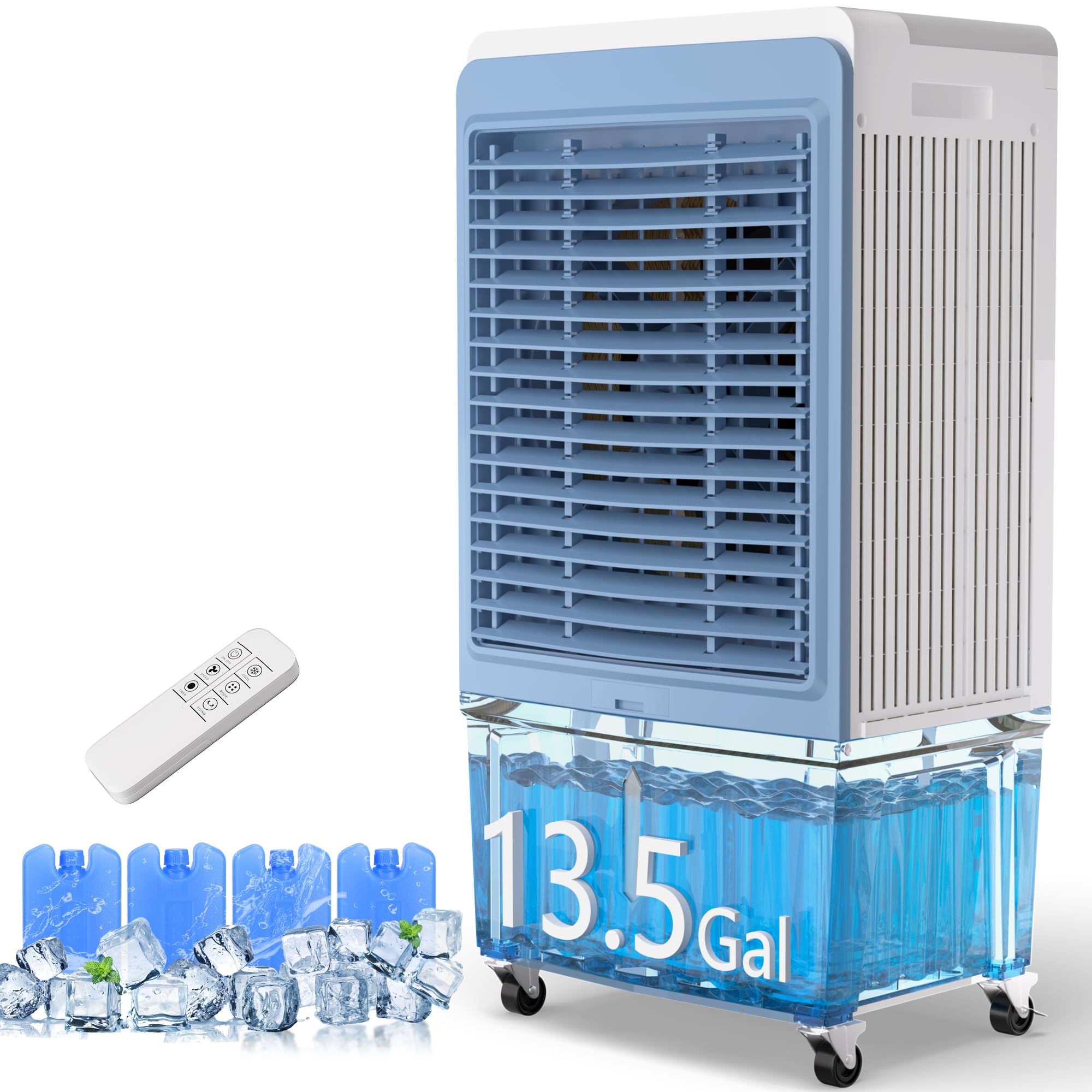 Uthfy Swamp Cooler, 6000 CFM Evaporative Air Cooler with 13.5 Gallon ...