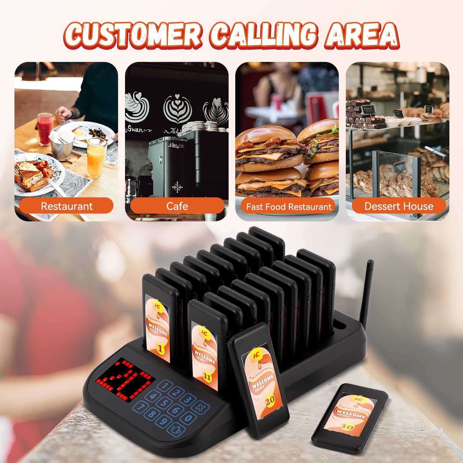 Mua Hanchen Restaurant Pager System Wireless Calling System Social ...