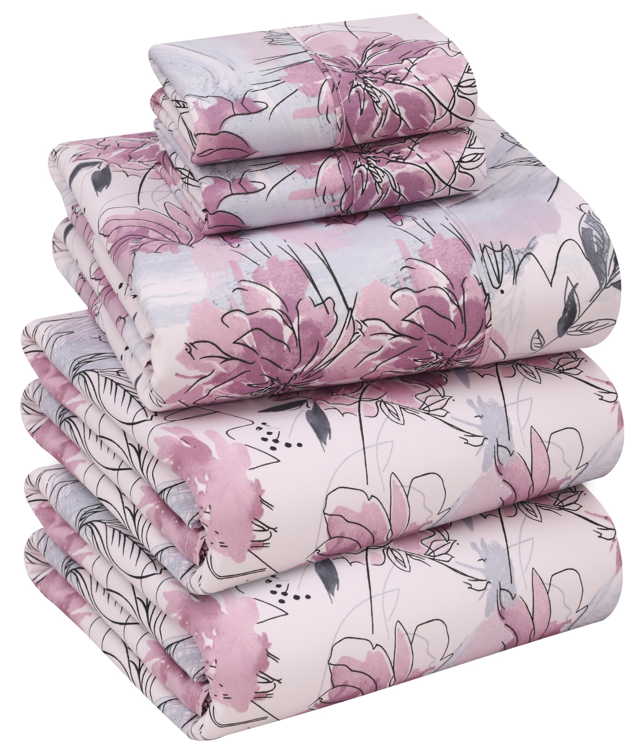 RUVANTI 100% Cotton Split King Sheets Sets for Adjustable Bed, 5 PCs ...