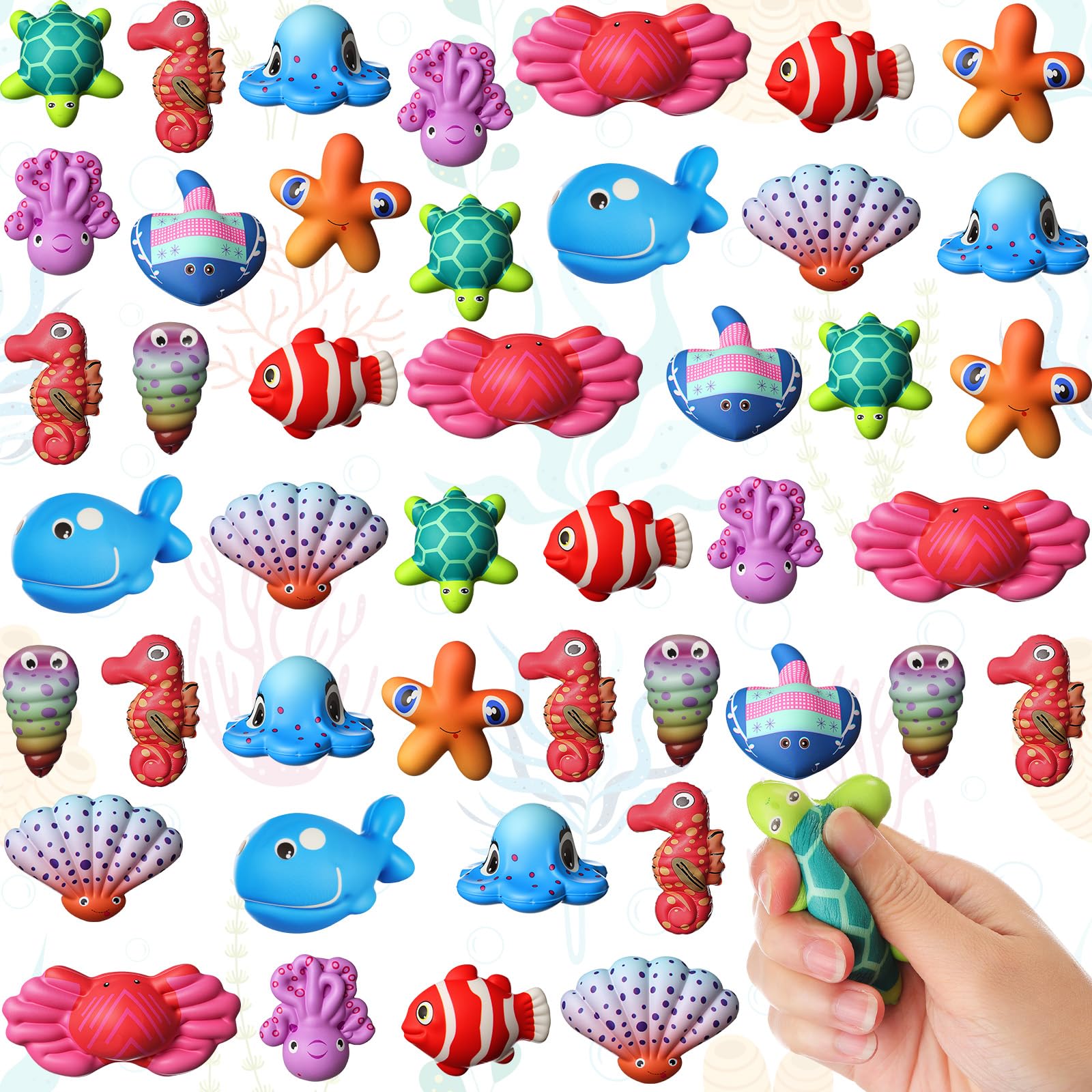 Halloscume 48 Packs Squeeze Jumbo Ocean Sea Animals Slow Rising Animal ...