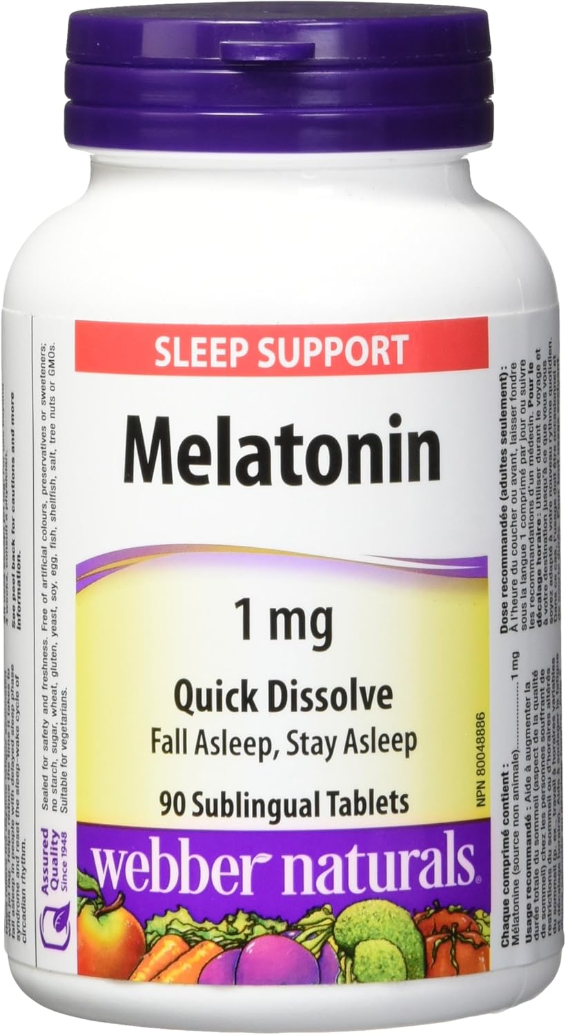 Webber Naturals Melatonin 1mg quick dissolve, 90 Count: Amazon.ca ...