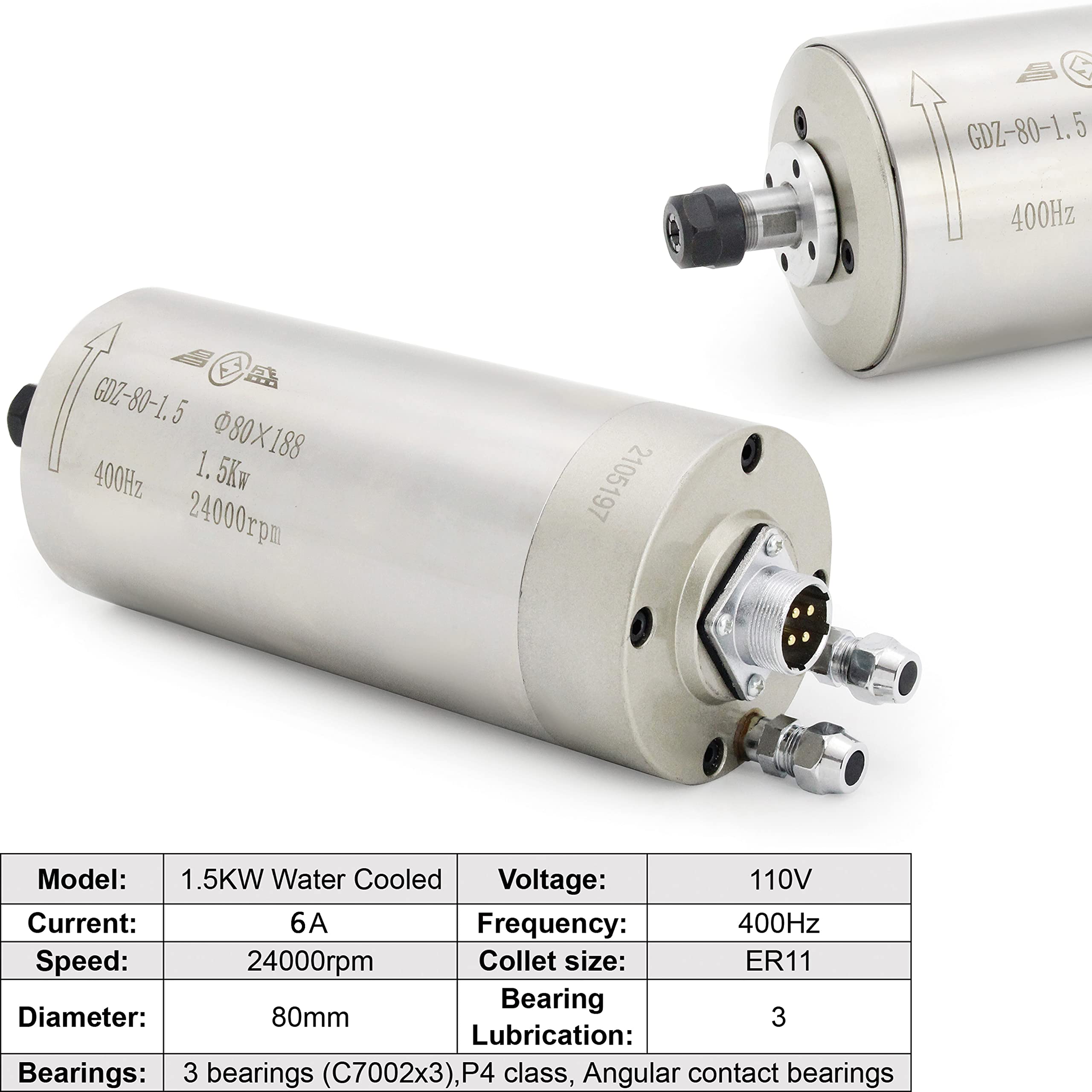 Mua RATTMMOTOR 1.5KW Water Cooled Spindle Kit 80mm Spindle Motor 1500W ...