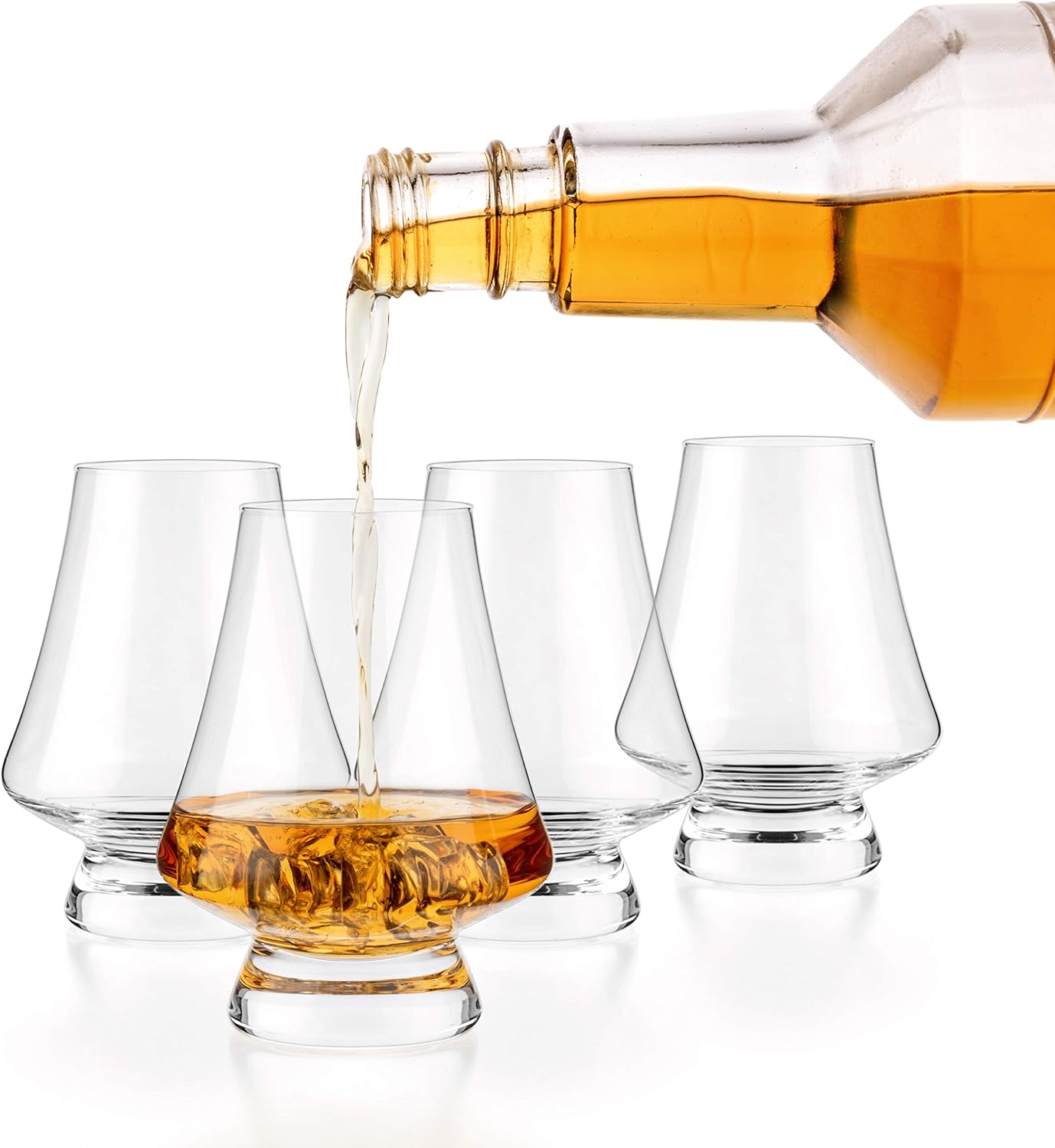 Luxbe – Bourbon Whisky Crystal Tasting Glasses Snifter, Set of 4 ...