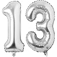 Amazon.com: Silver 13 Number Balloons Big Giant Jumbo Large Number 13 ...