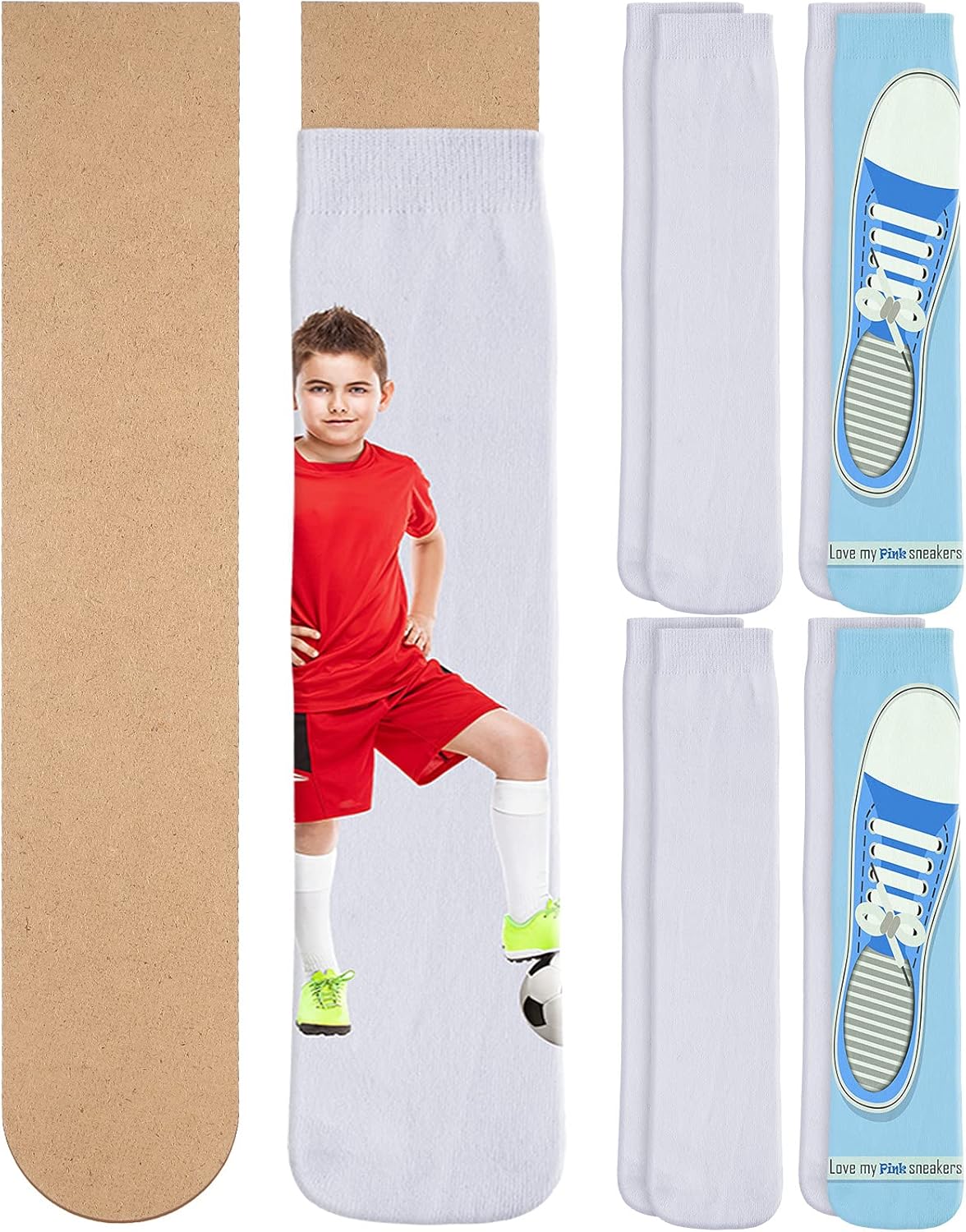 Amazon.com: 5 Pairs Sublimation Tube Socks Blank White Sublimation ...