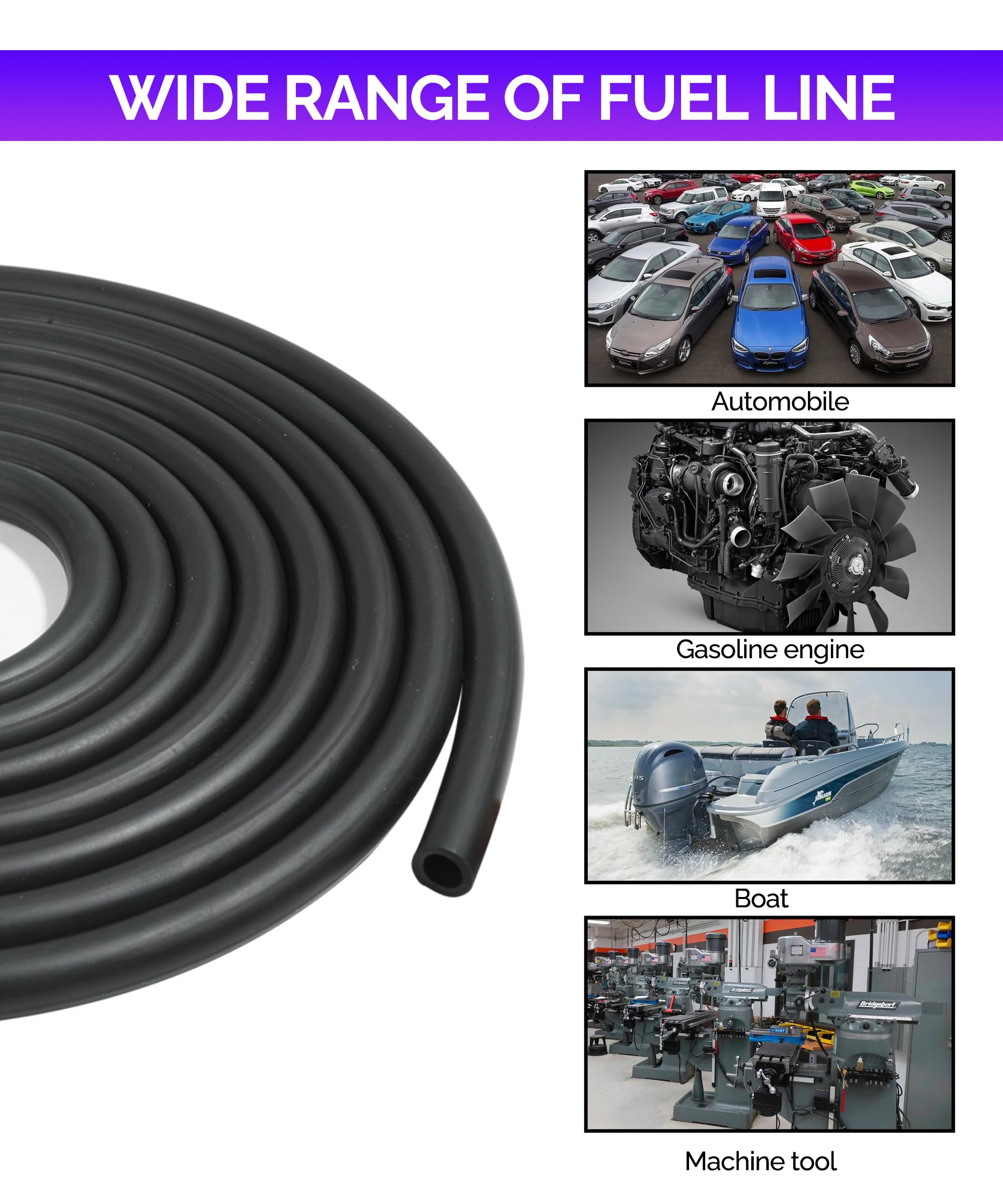 Mua RACOONA 9.85FT Fuel Line,1/4" ID Fuel Line Hose with 20Pcs 2/5" ID ...