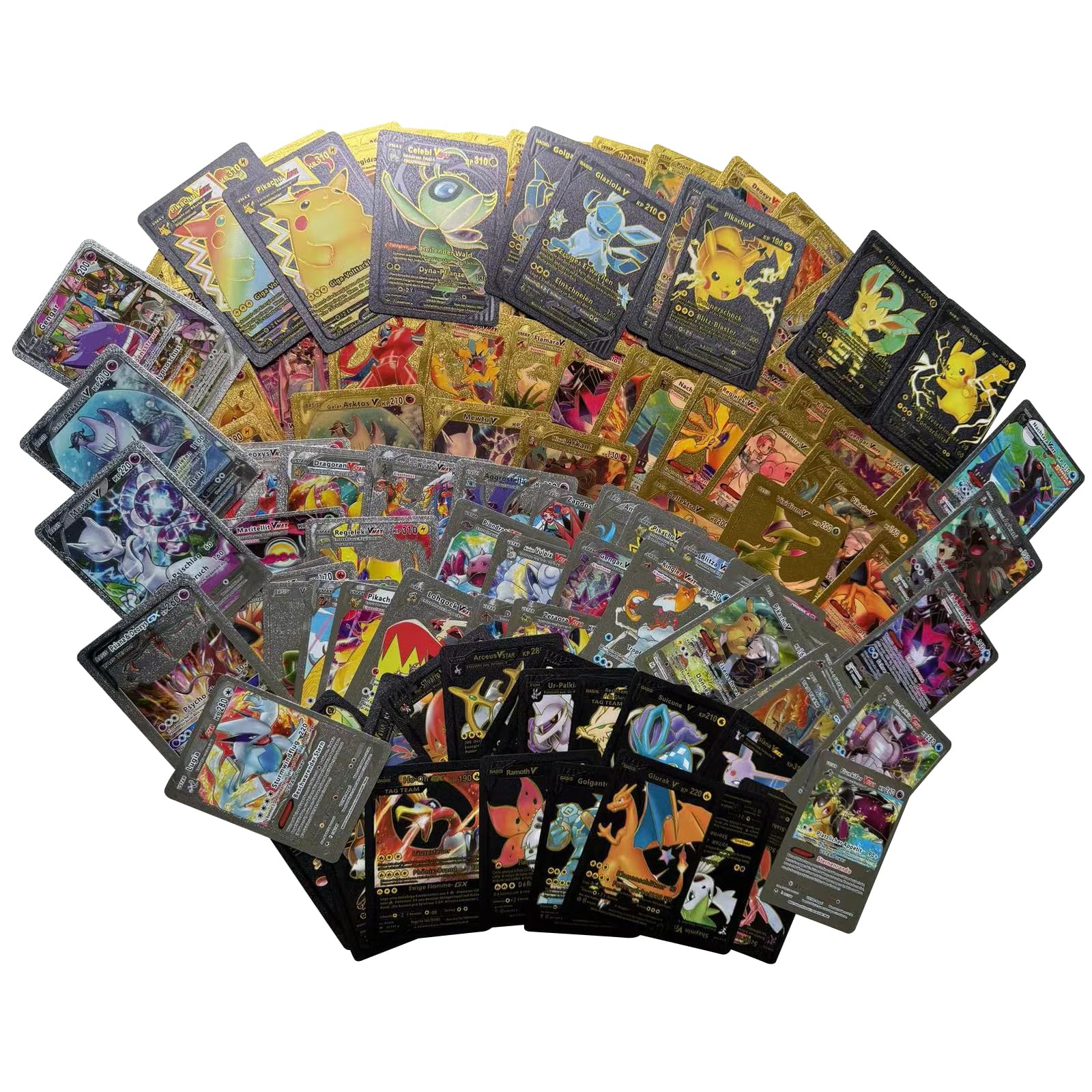 Mua 110 Matching Poke TCG Cards with Gold Foil, Glurak Gx V-Vmax Dx ...