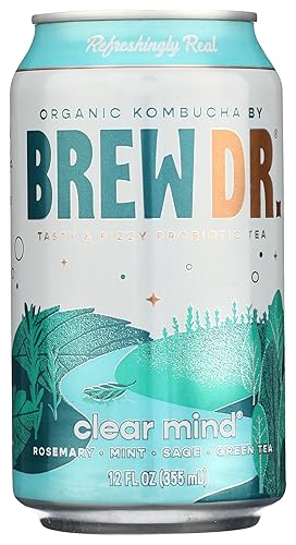 Brew Dr. Kombucha, Organic, Raw & Probiotic - Clear Mind Kombucha Cans ...