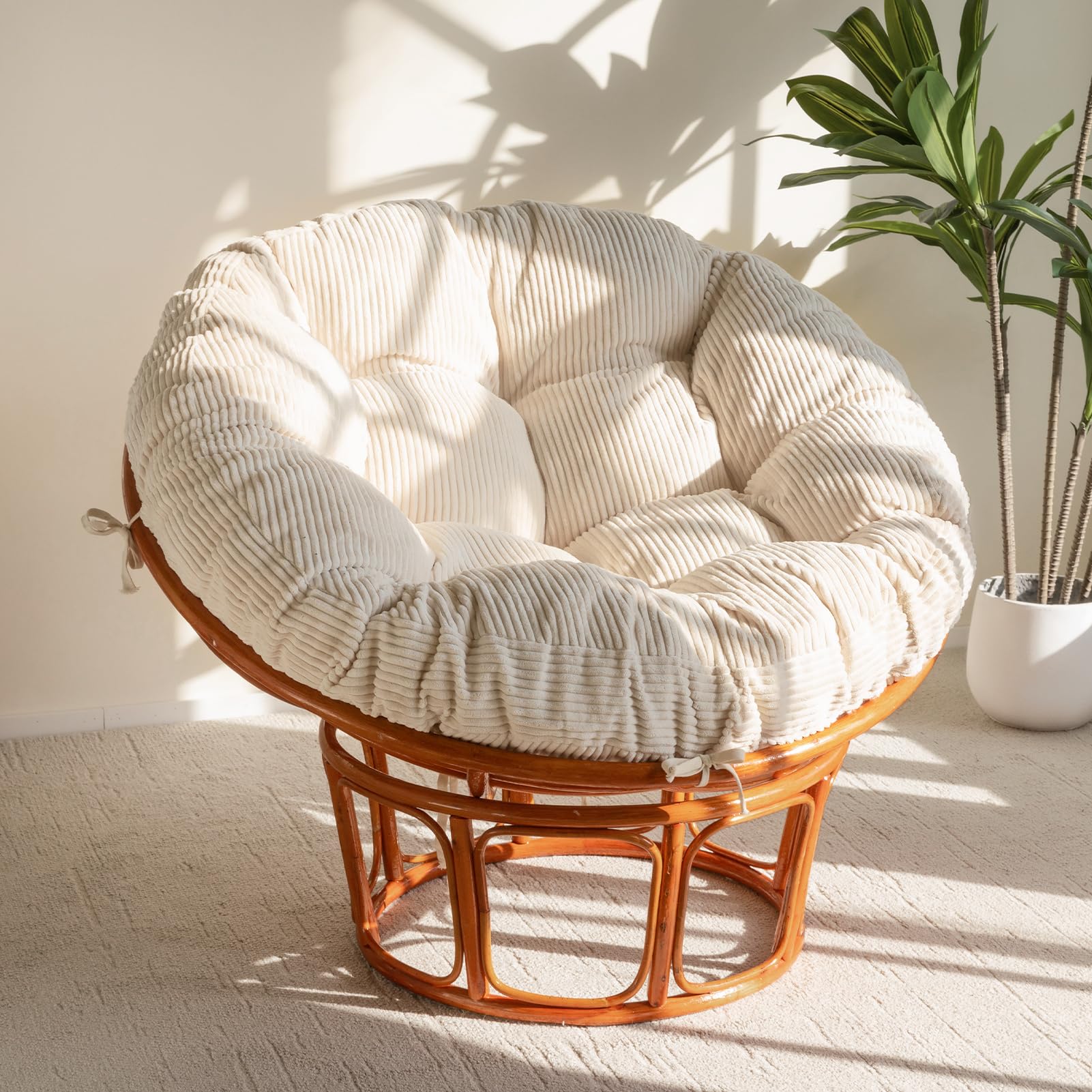 HIGOGOGO Papasan Chair Cushion with Corduroy Cover (Without Chair), 48 ...
