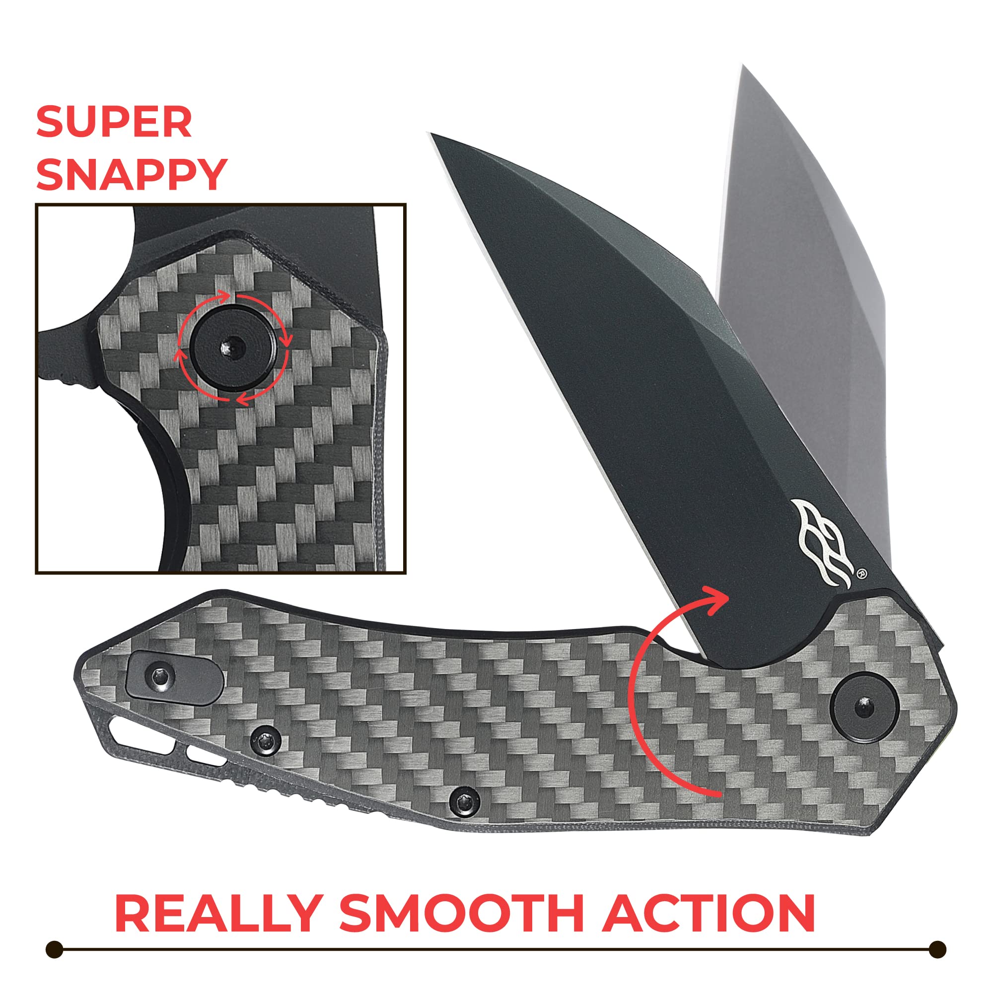 Firebird GANZO FH31B-CF Pocket Folding Knife Razor Sharp Wharncliffe D2 ...