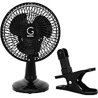 Genesis 6-Inch Clip Convertible Table-Top & Clip Fan Two Quiet Speeds ...