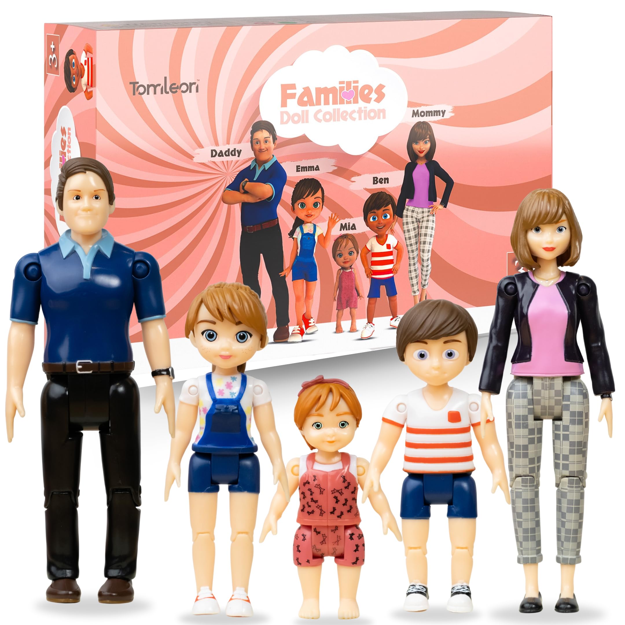 Mua TOMLEON Family Dollhouse People - Doll House People Figures - 5 ...