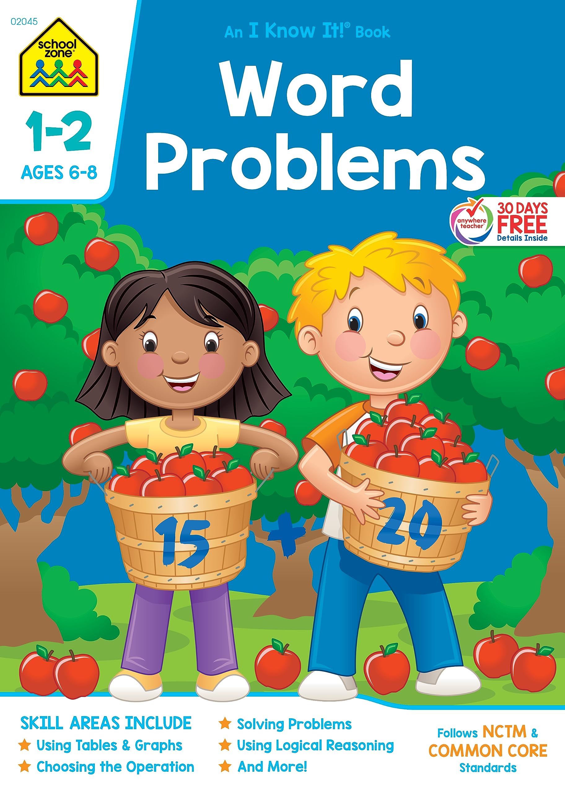 Mua School Zone - Word Problems Workbook - 32 Pages, Ages 6 to 8, 1st ...
