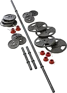 Amazon.com : Weider 100 lb. Cast Iron Weight Set : Dumbbells : Sports ...