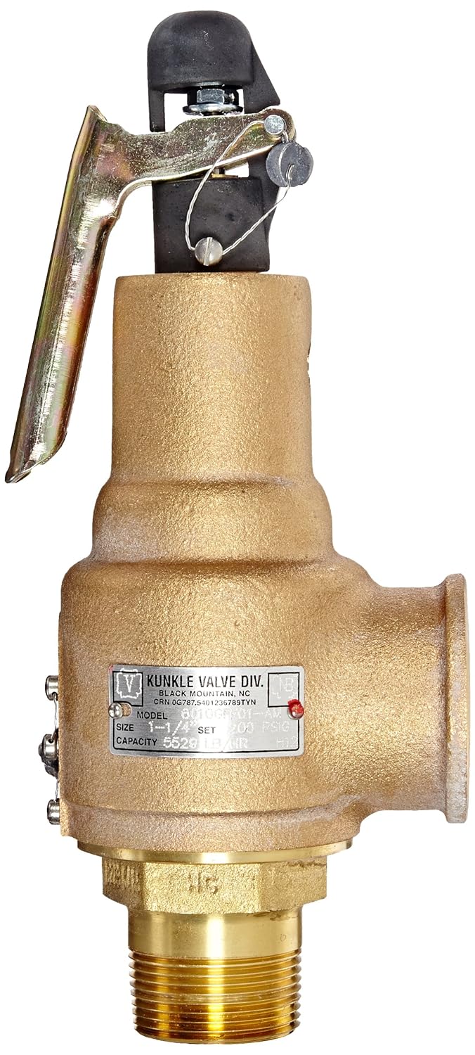 EPR Soft Seat 1-1/4 NPT Male Inlet x NPT Female Outlet 200 Preset Pressure Kunkle 6010GFE01 ...