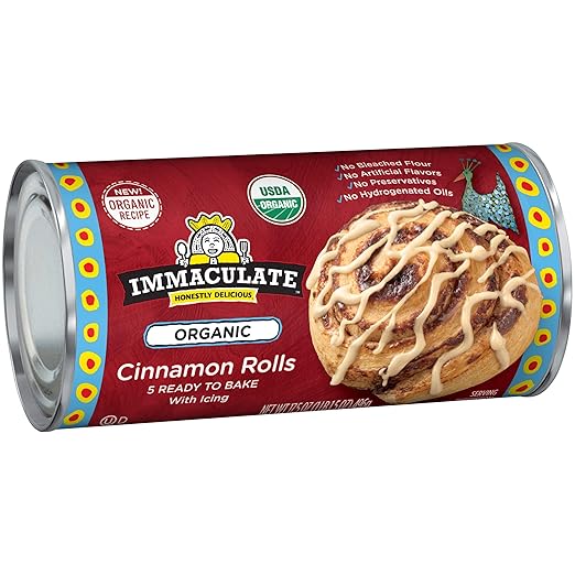 Immaculate Baking Company, Cinnamon Rolls Organic 5 Count, 17.5 Ounce ...