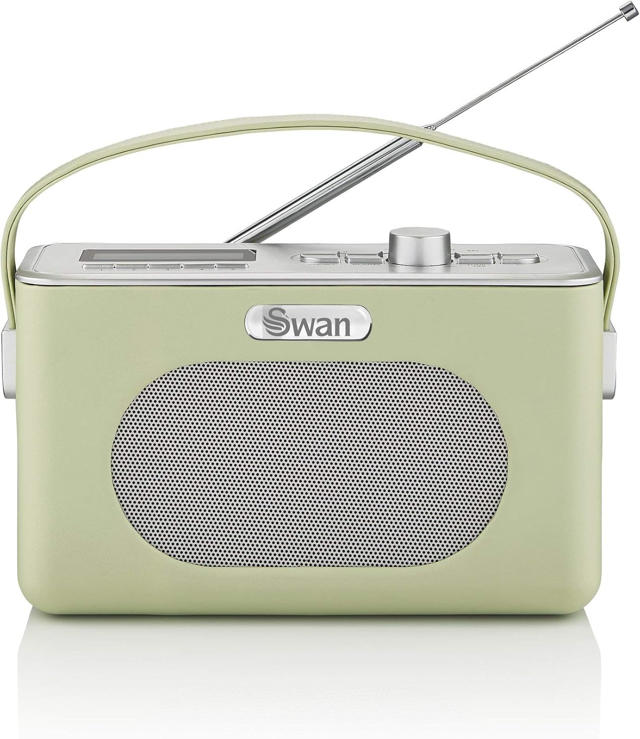 Swan Green Retro Radio, 3W Power Output, 24 Hour Auto Adjusting Clock ...