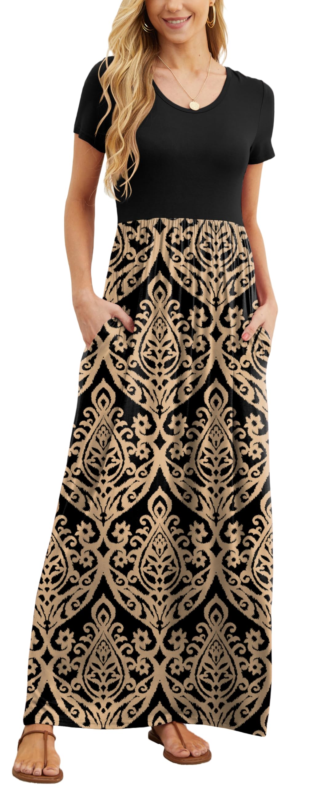 GRECERELLE Womens Summer Maxi Dress Casual Soft Loose Long Dresses for ...