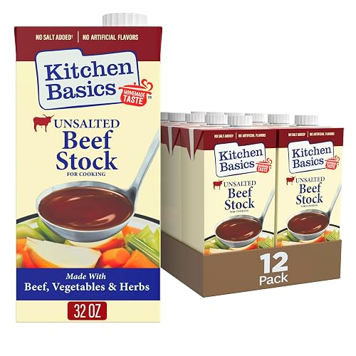 Kitchen Basics Unsalted Beef Stock, 32 oz (Pack of 12) | No Artificial ...