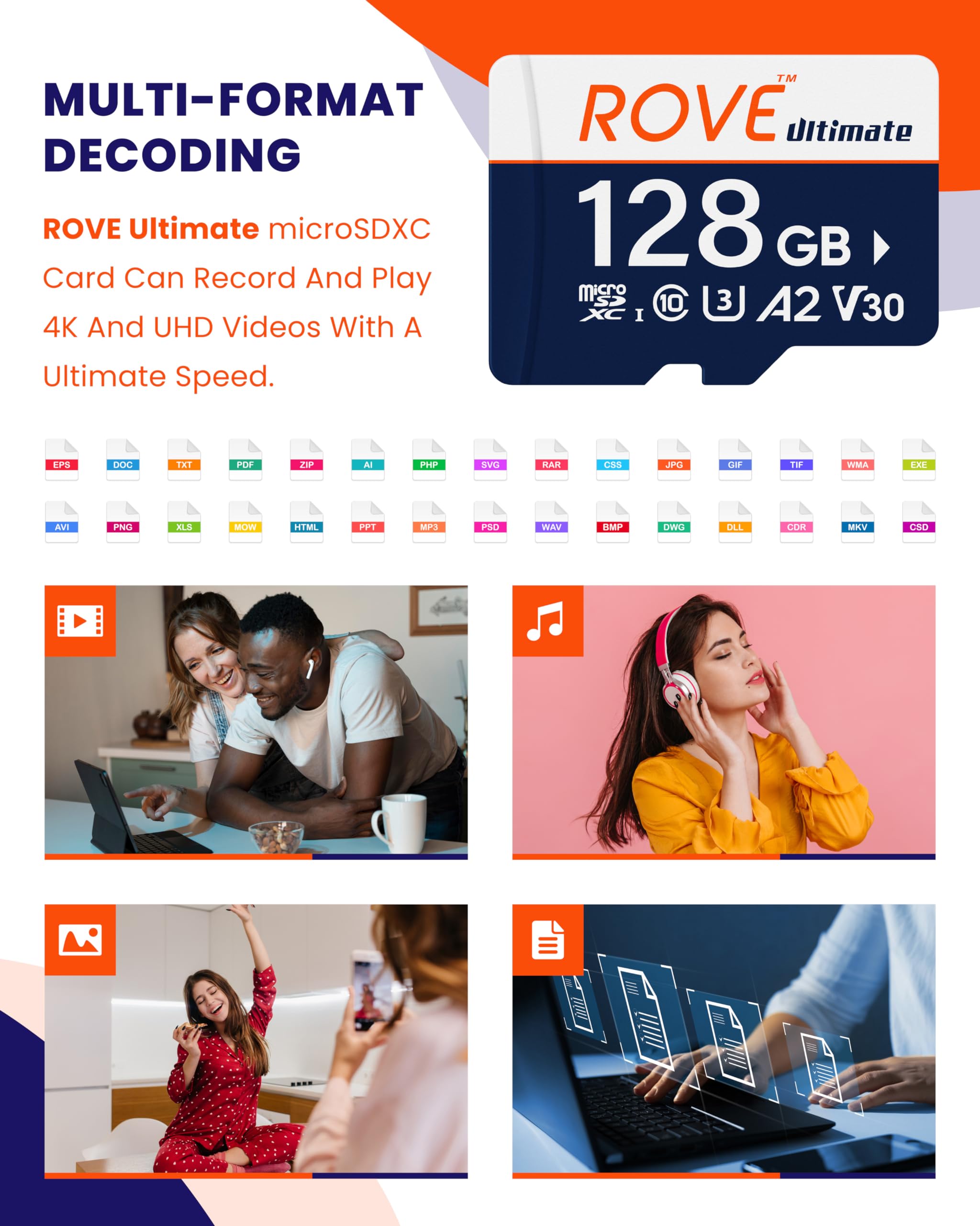 Mua ROVE Ultimate Micro SD Card microSDXC 128GB Memory Card with USB 3. ...