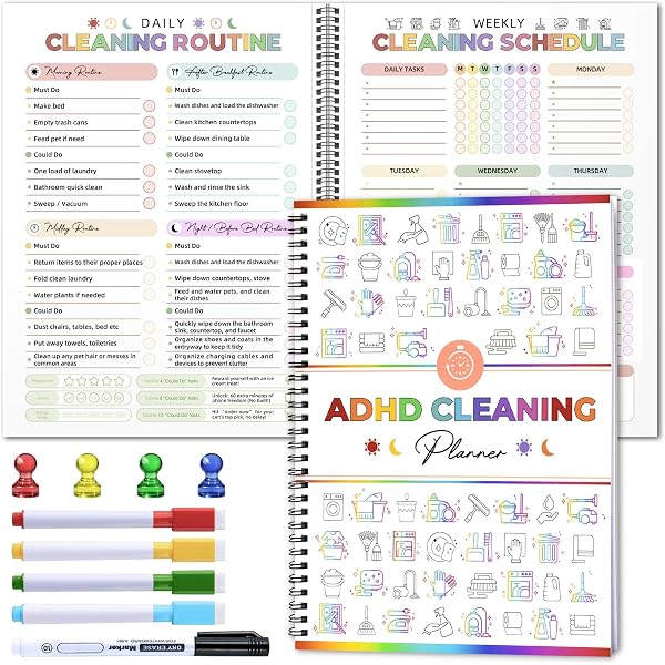 Adhd Cleaning And Organizing Tool Chore Chart To Do List Notebook ...