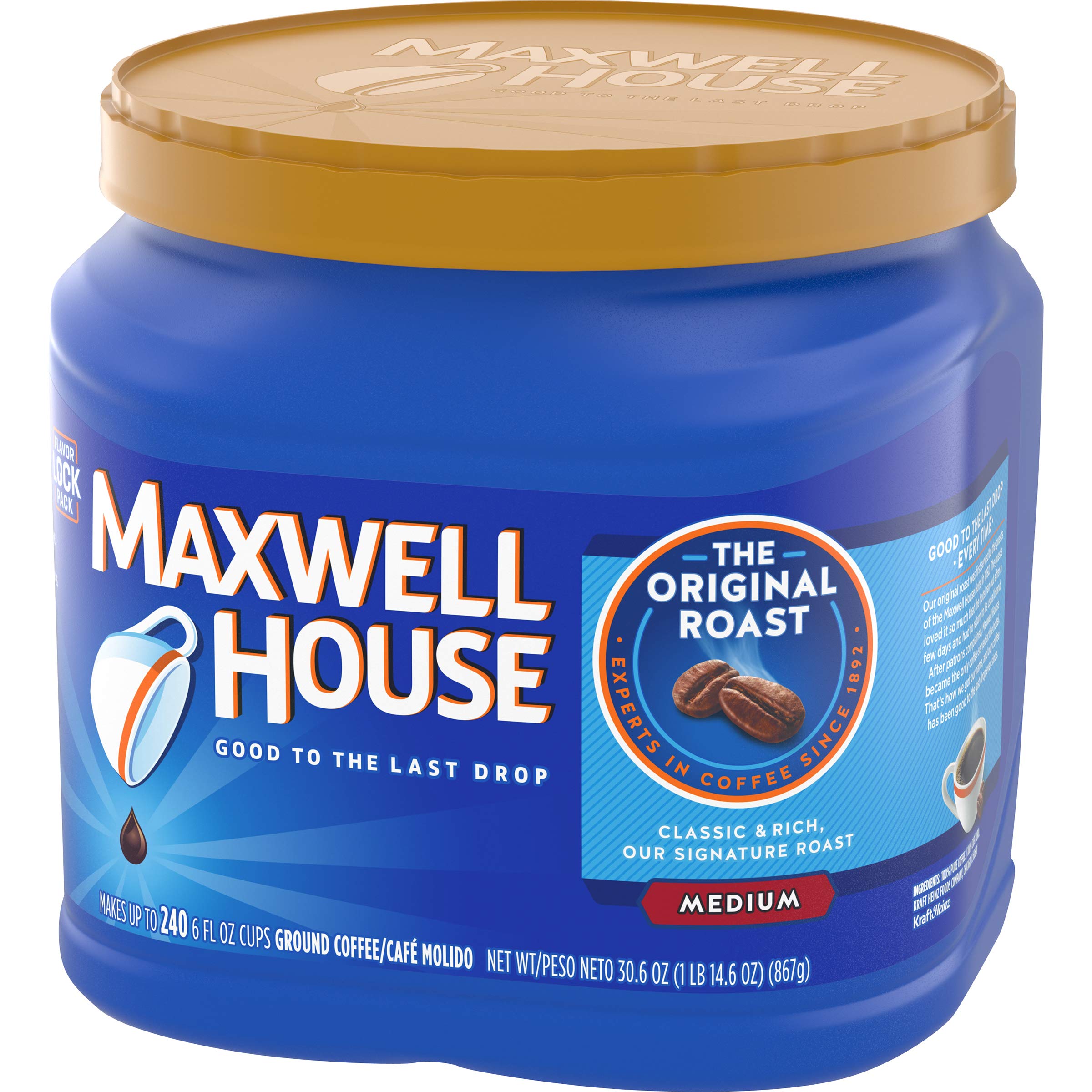 Maxwell House Original Medium Roast Ground Coffee 30 6 Oz Canister Maxwell House Original Medium Roast Ground Coffee 30 6 Oz Canister