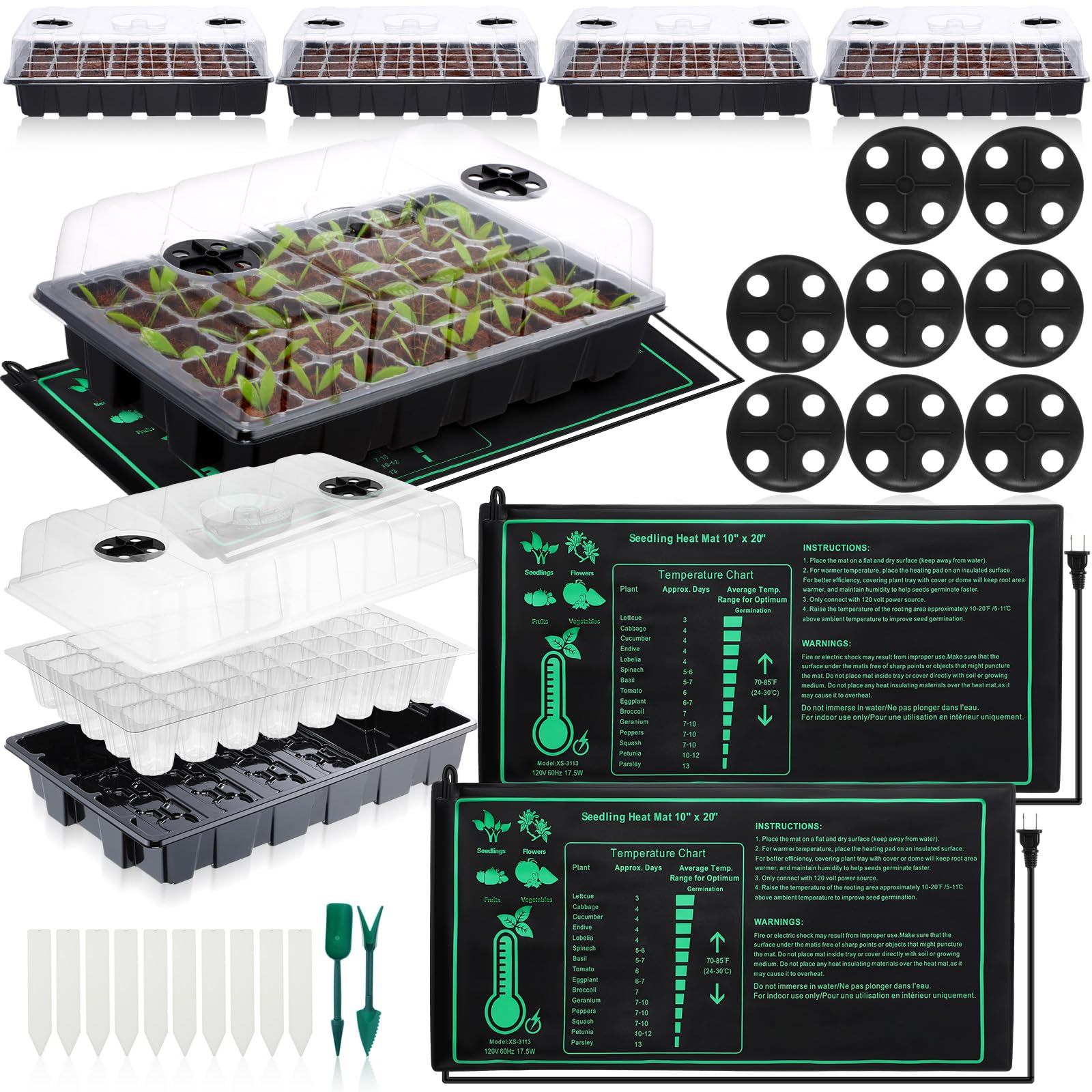 Mua Aurelema 160 Cells Seed Starter Tray with Humidity Domes and 2 Pcs ...