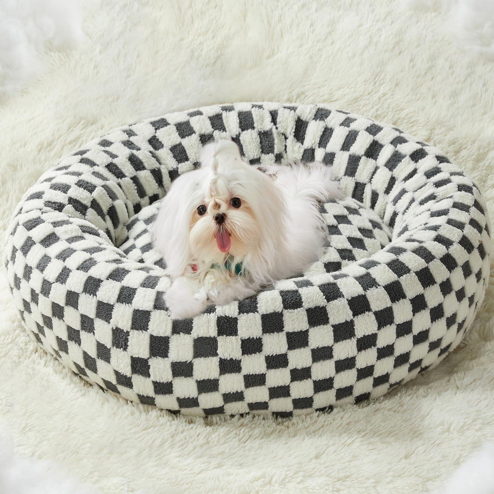 BFPETHOME Donut Dog Beds for Small Dog, Round Cat Beds for Indoor Cats ...