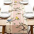 Amazon.com: Seliem Spring Summer Birds Table Runner, Chickadee Bluebird ...