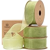 Amazon.com: HUIHUANG Sage Green Velvet Ribbon 1/8 inch x 50 Yards Thin ...