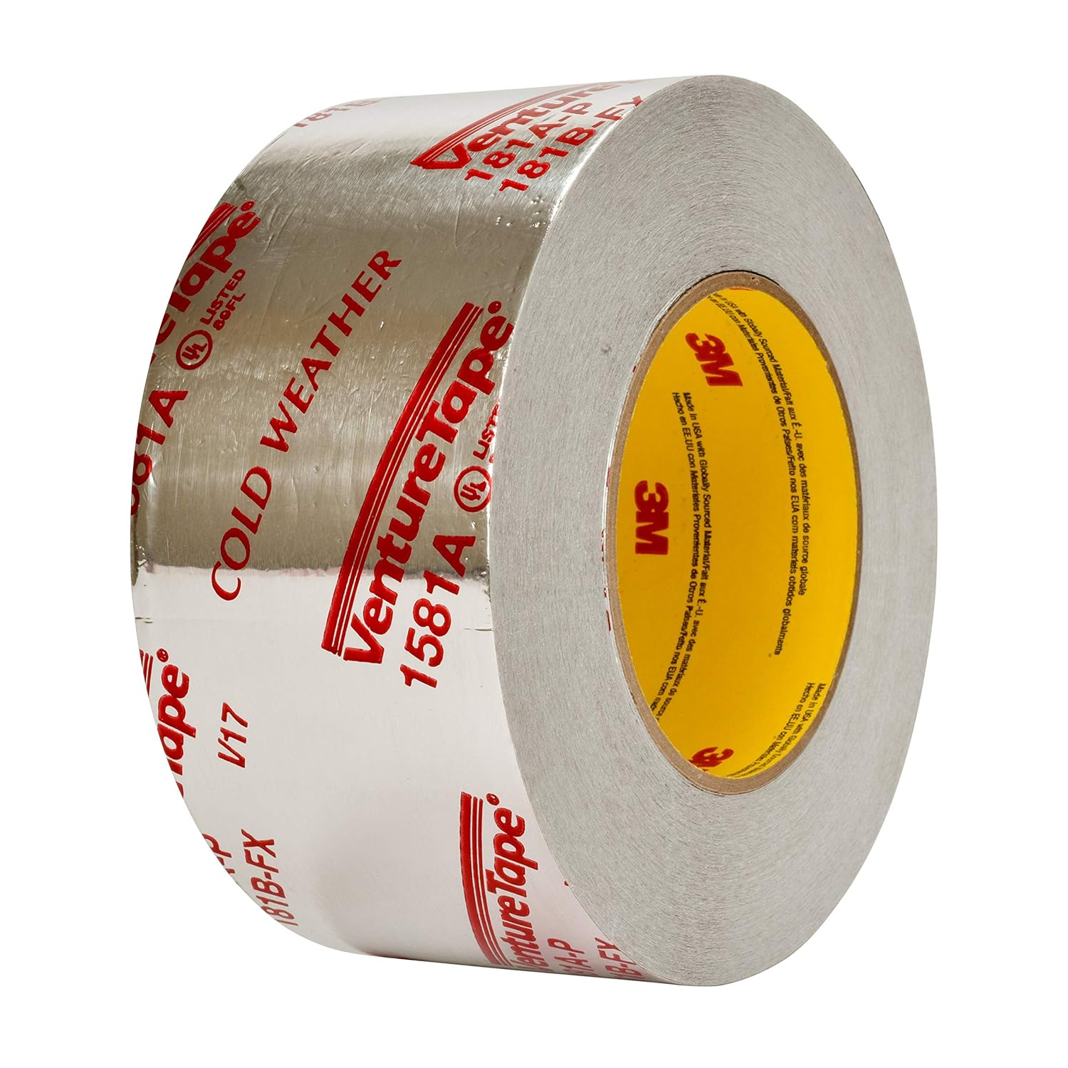 3M Venture Tape UL181A P Aluminum Foil Tape 1581A Silver 2 1 2 In X