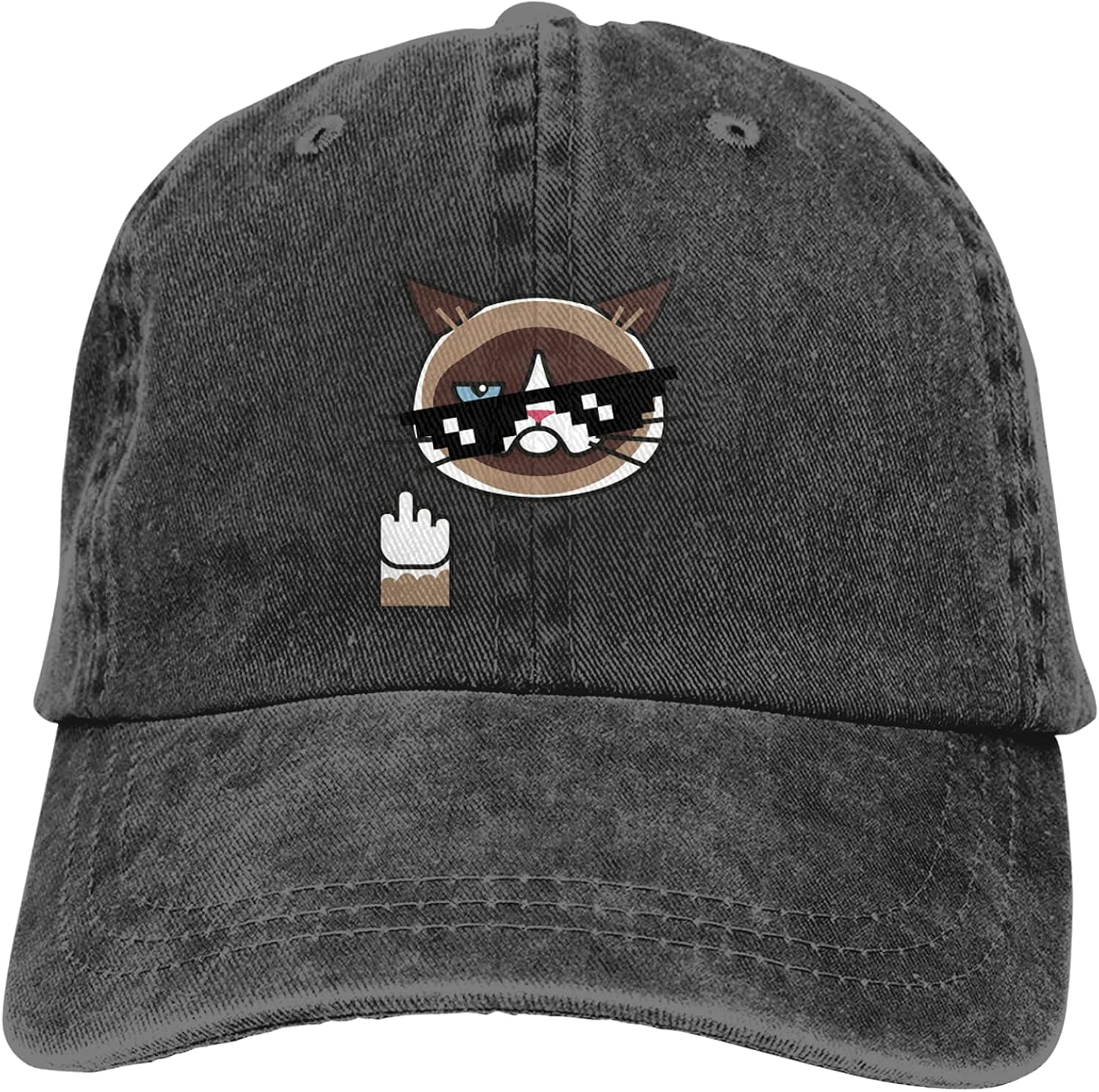 Grumpy cat Making Gesture Men's Classic Baseball Cap Summer Cool Retro ...