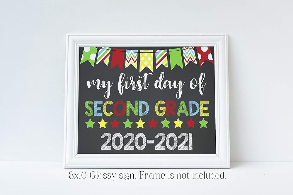 Amazon.com: my first day of Second Grade Sign, First Day of School Sign ...