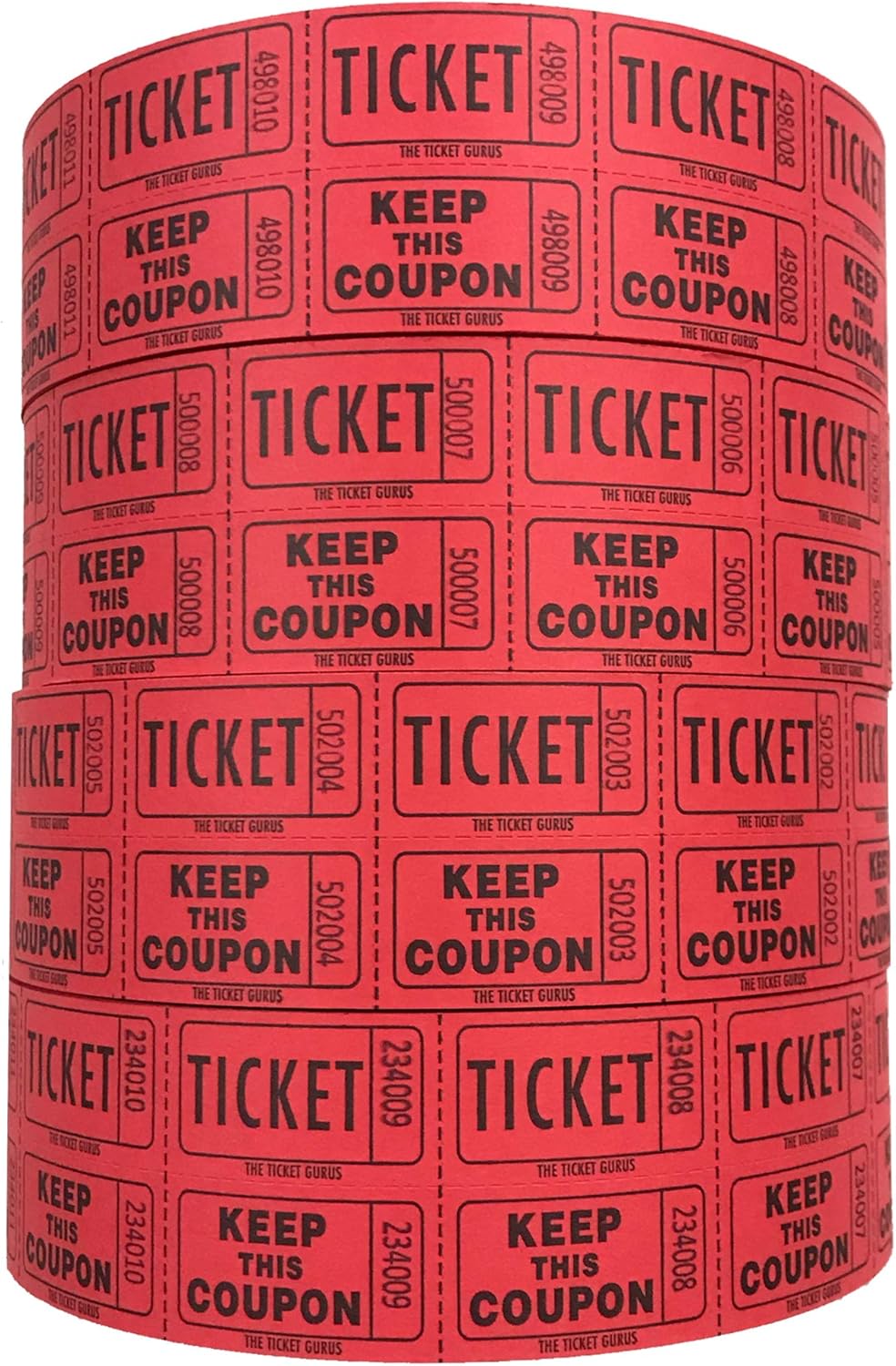 Amazon.com : The Ticket Gurus-Raffle Tickets - (4 Rolls of 2000 Double ...